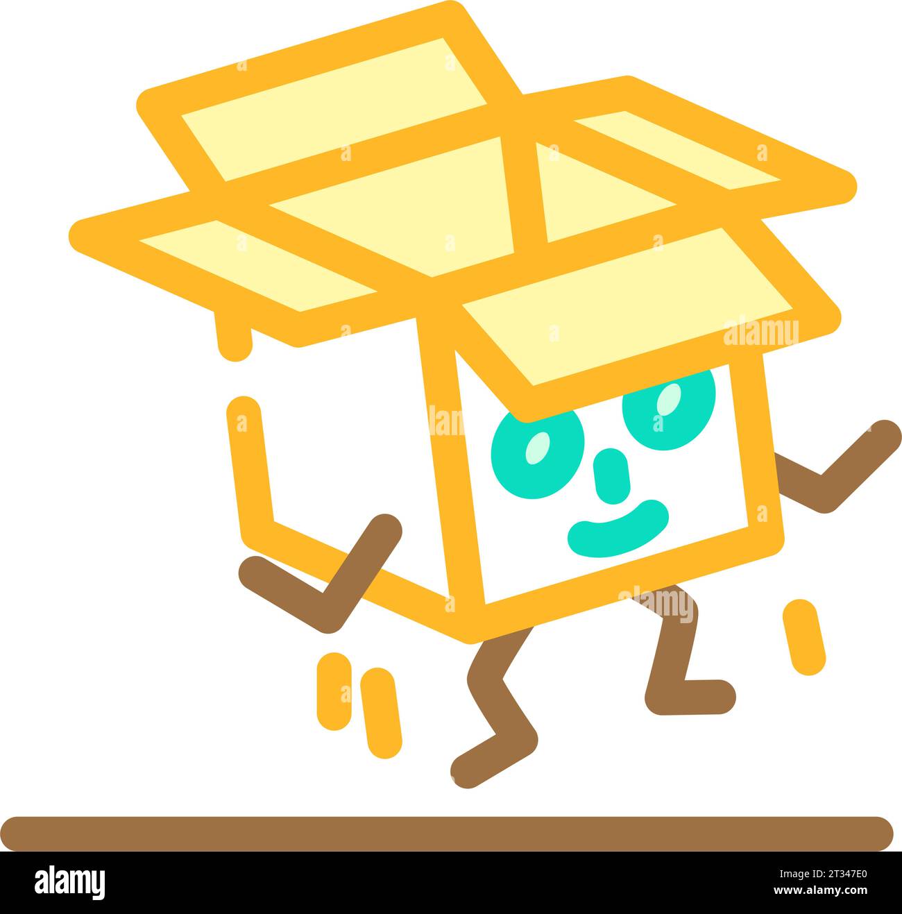jump cardboard box character color icon vector illustration Stock ...