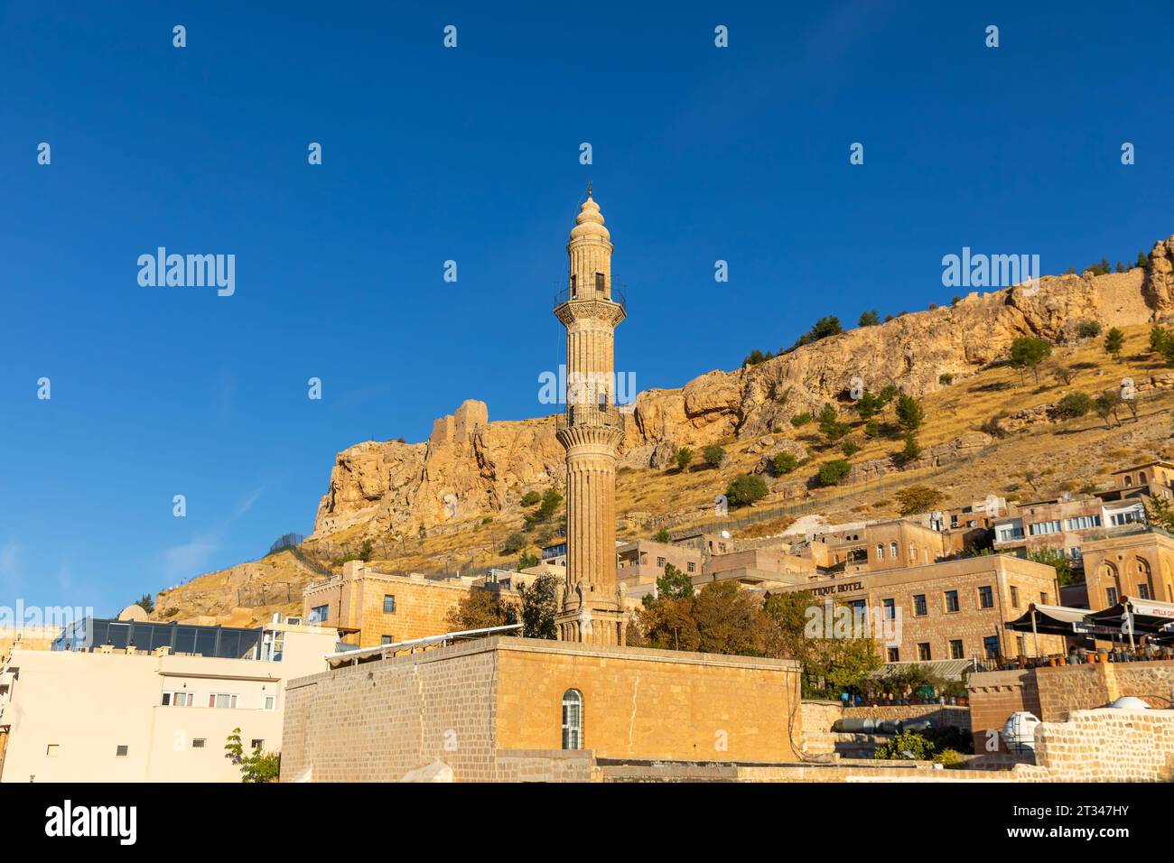 Ancient and stone houses of Old Mardin (Eski Mardin) with Mardin Castle ...