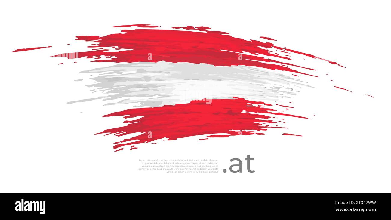 Austria flag. Brush strokes, grunge. Brush painted austrian flag on ...