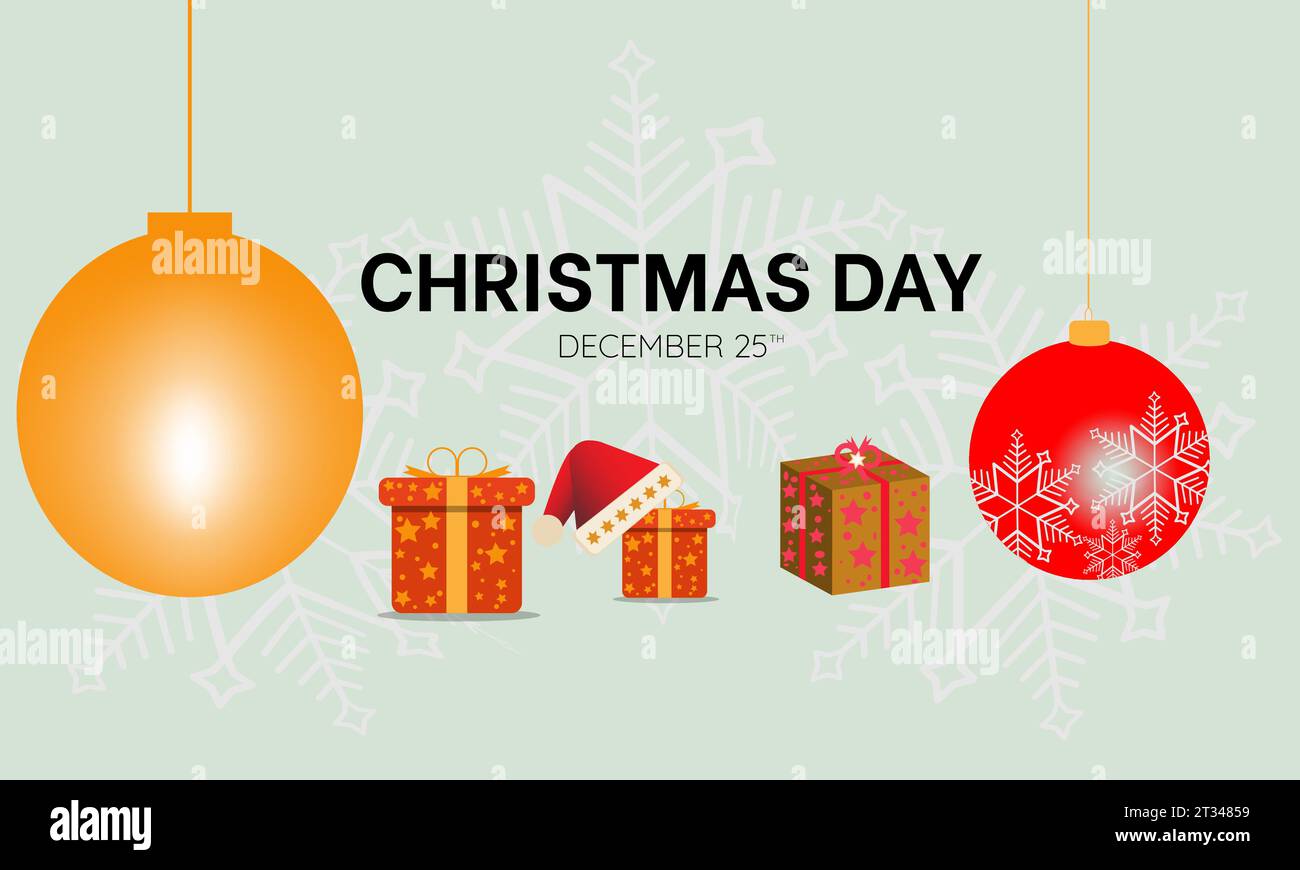 Christmas Day Celebration banner. Joyful Holiday Xmas Party Concept ...