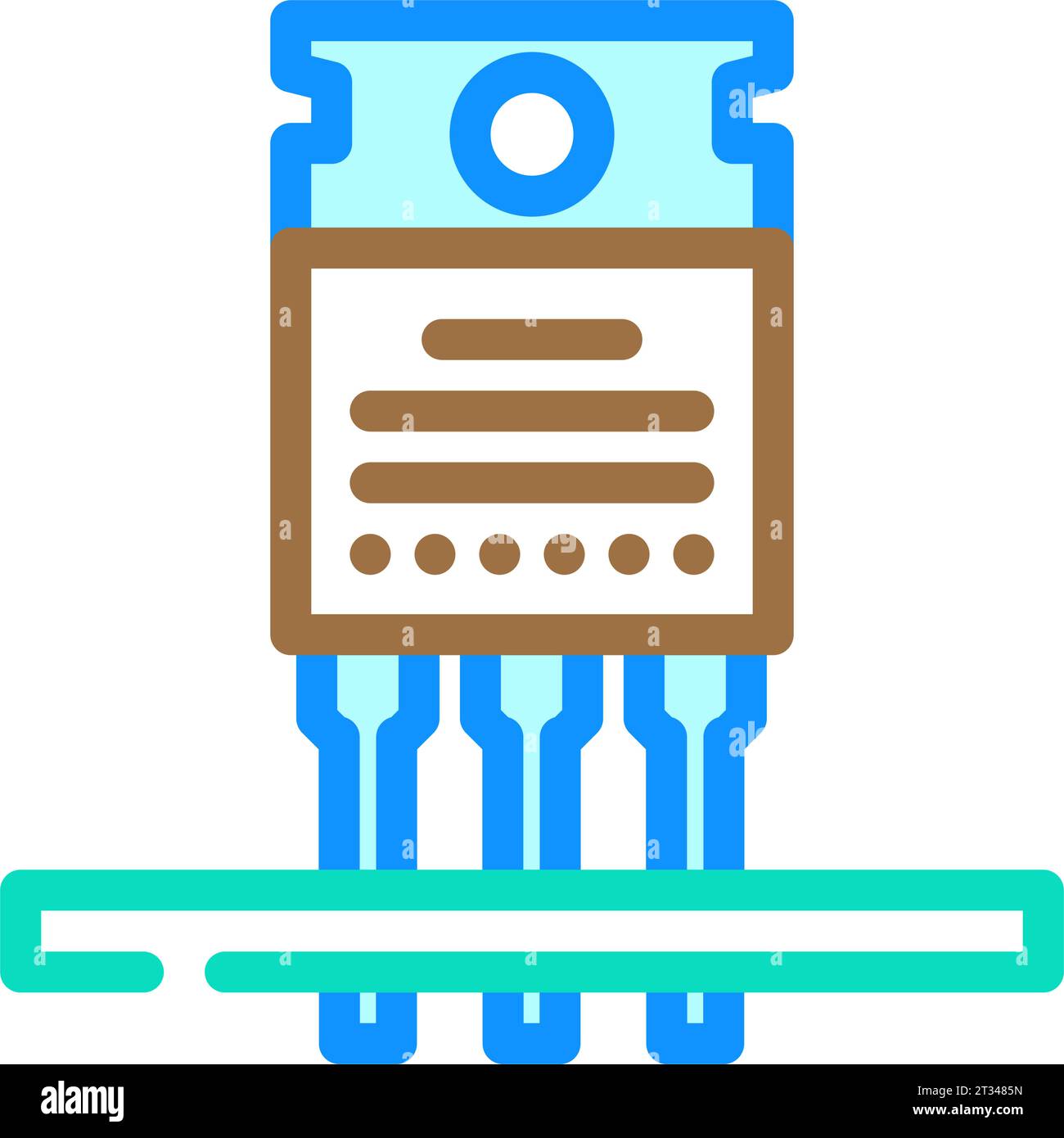 transistor installation electronics color icon vector illustration ...