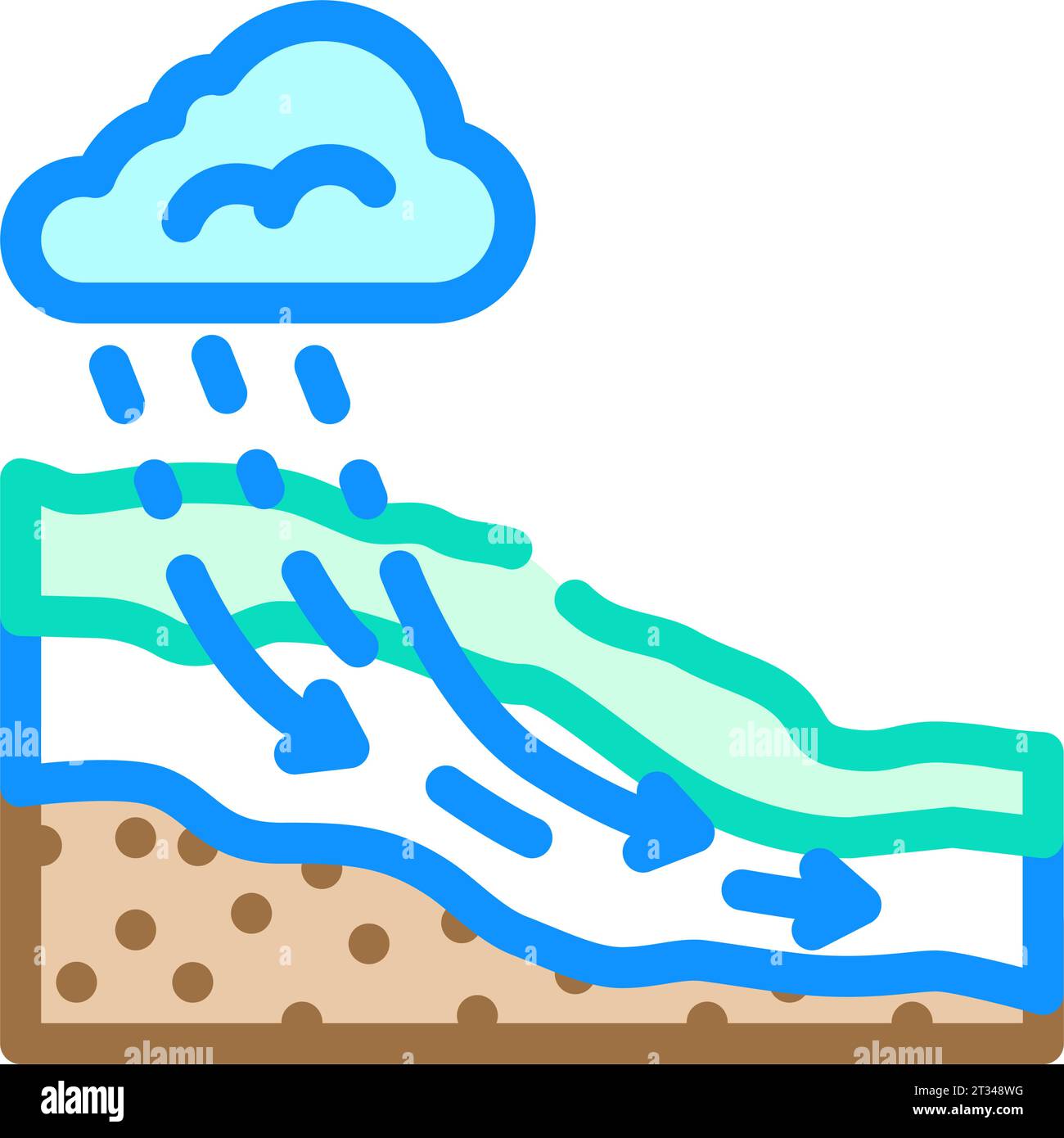 groundwater flow hydrogeologist color icon vector illustration Stock ...