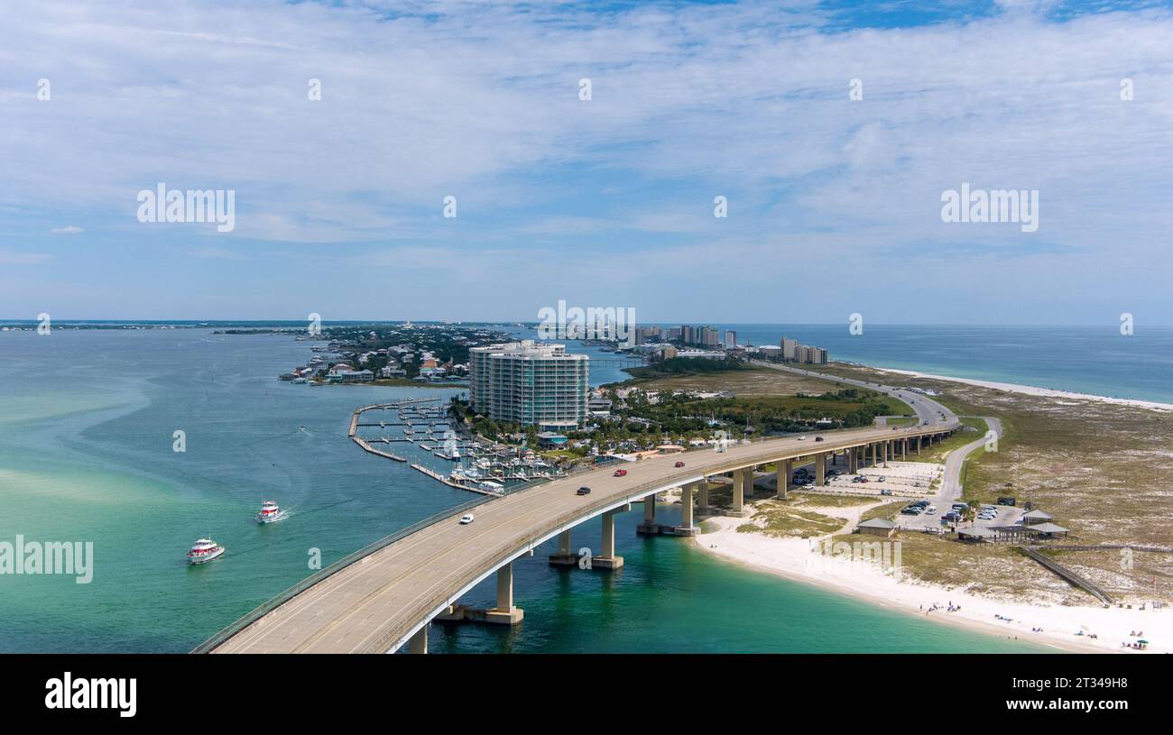 Aerial view of Perdido Pass Bridge in Orange Beach, Alabama Stock Photo ...