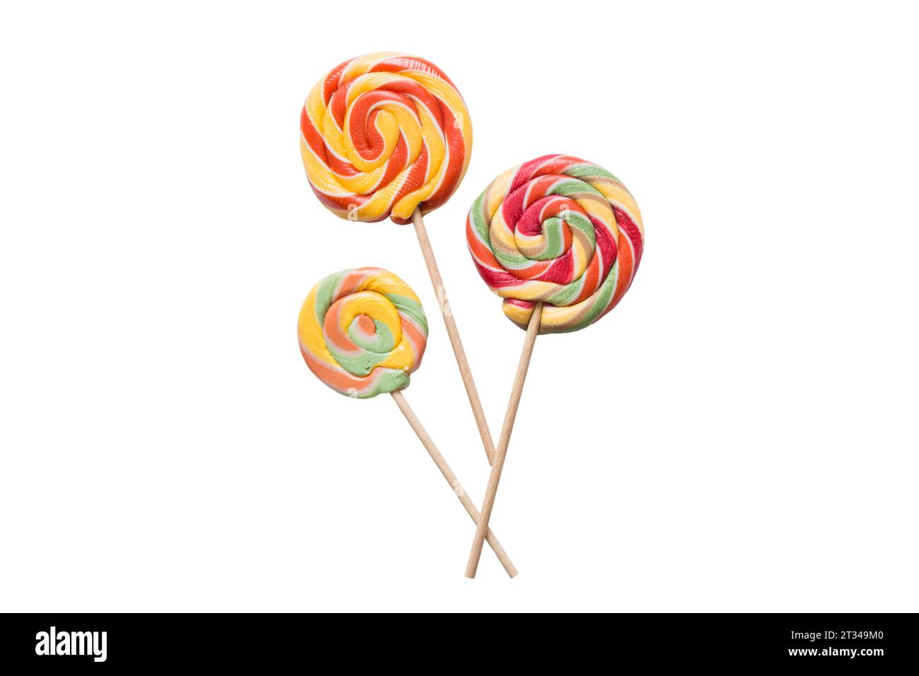 Set of colorful lollipops on colored background. Summer concept. Party ...
