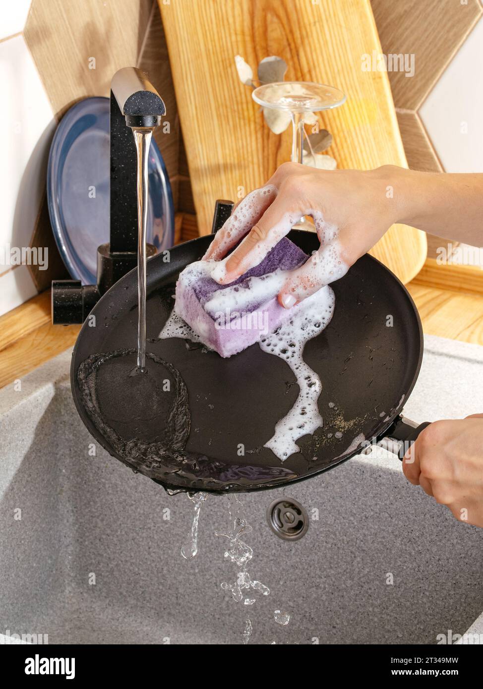 House cleaning girl washes hi-res stock photography and images - Alamy