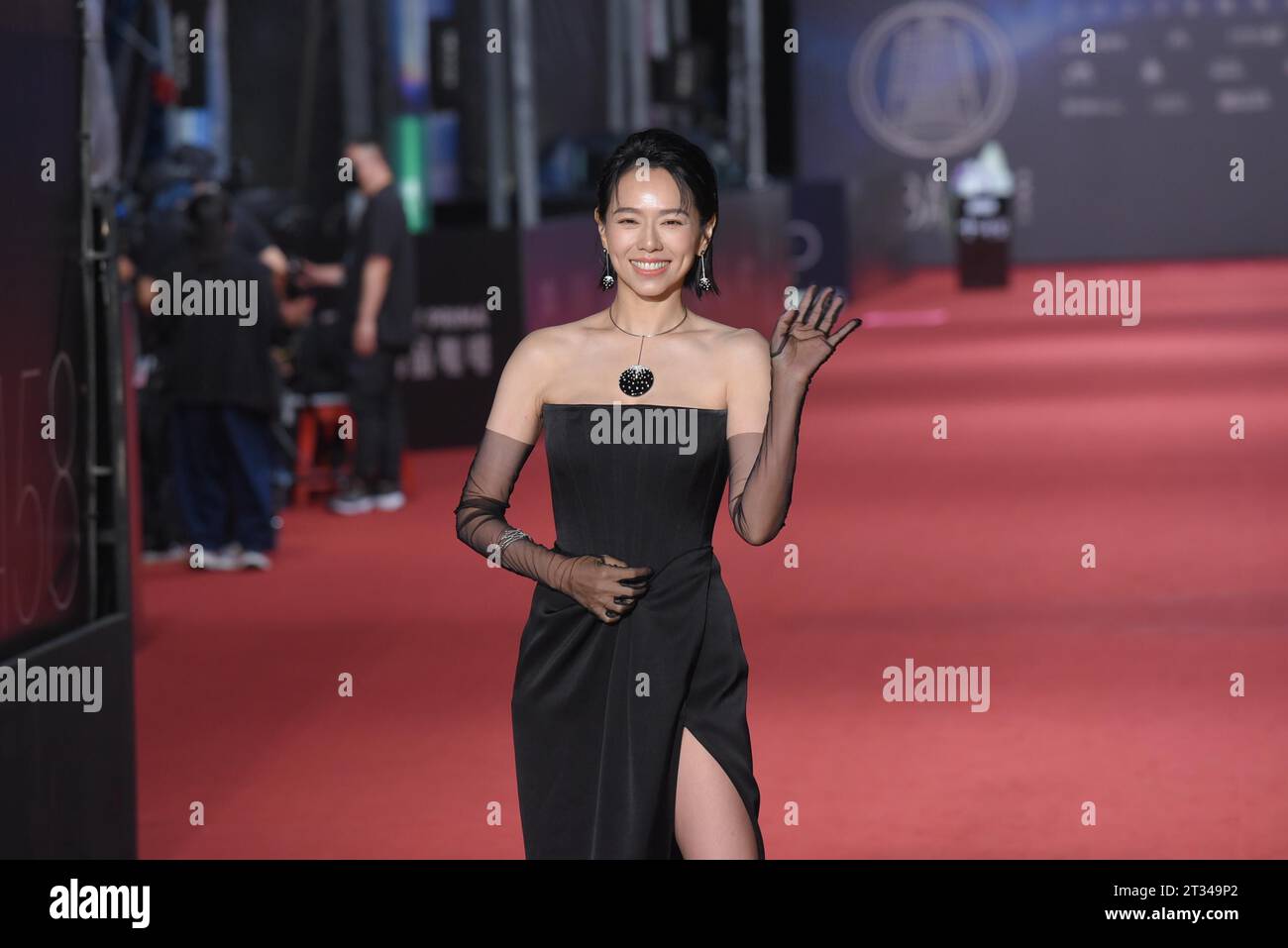 Taiwanese actress and television host Kimi Hsia attends the 58th Golden ...