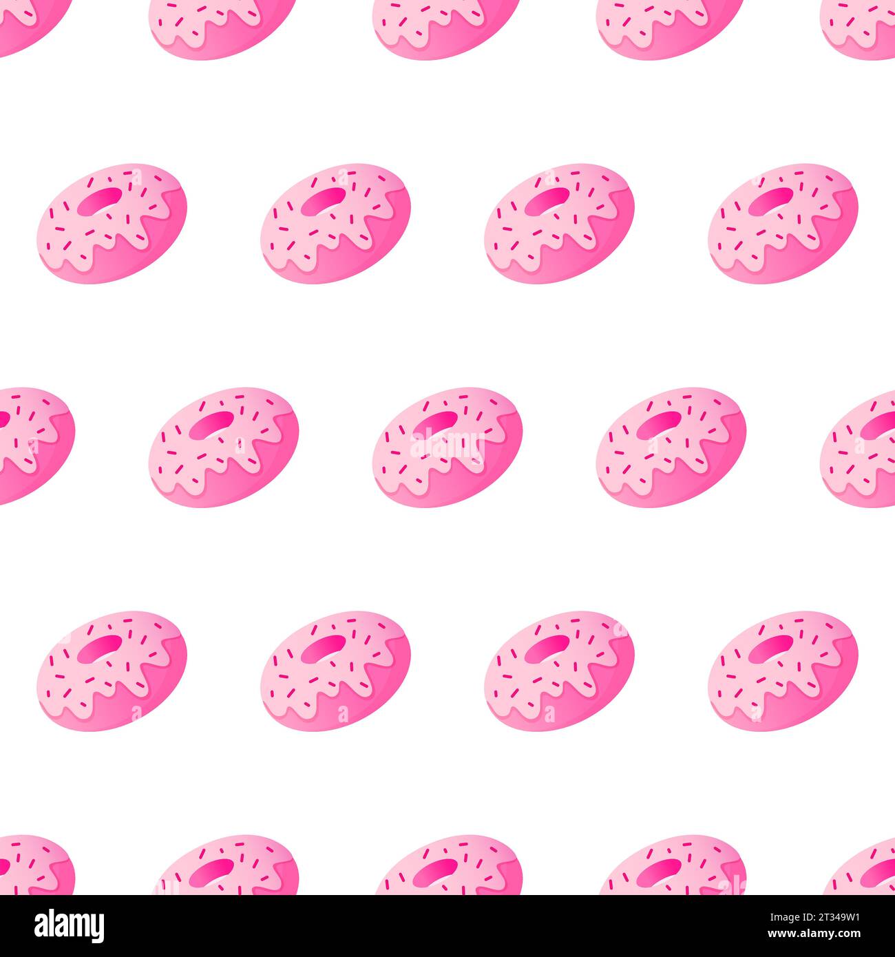 Simple, seamless pattern of pink donuts. Barbicore style. Vector ...