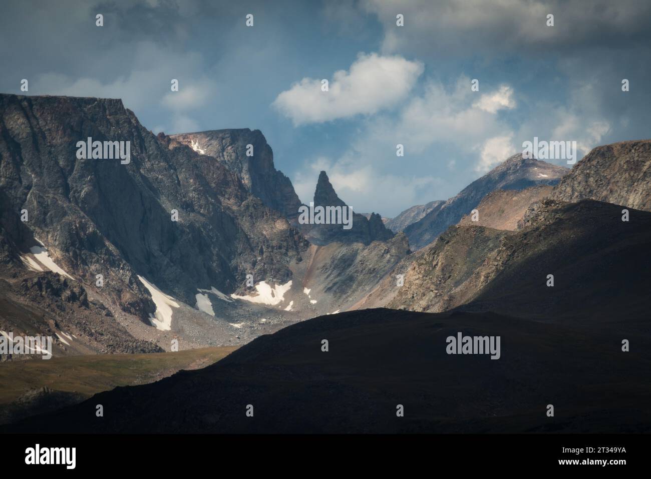 The bear's tooth mountain in dappled light Stock Photo - Alamy