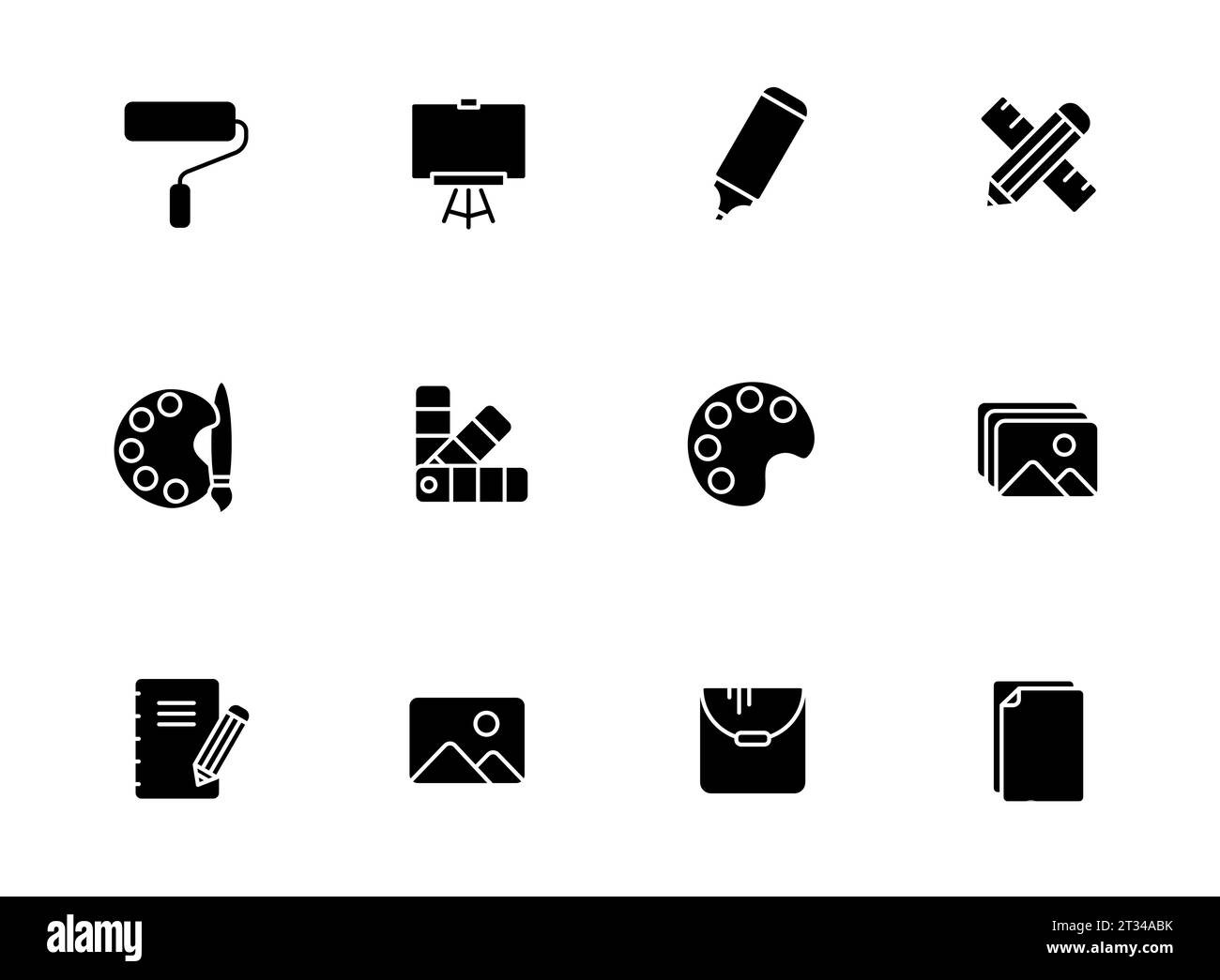 art tools glyph icons isolated Stock Vector Image & Art - Alamy