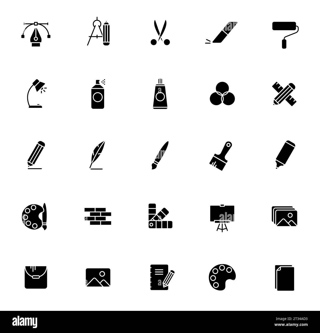 art tools glyph icons isolated Stock Vector Image & Art - Alamy