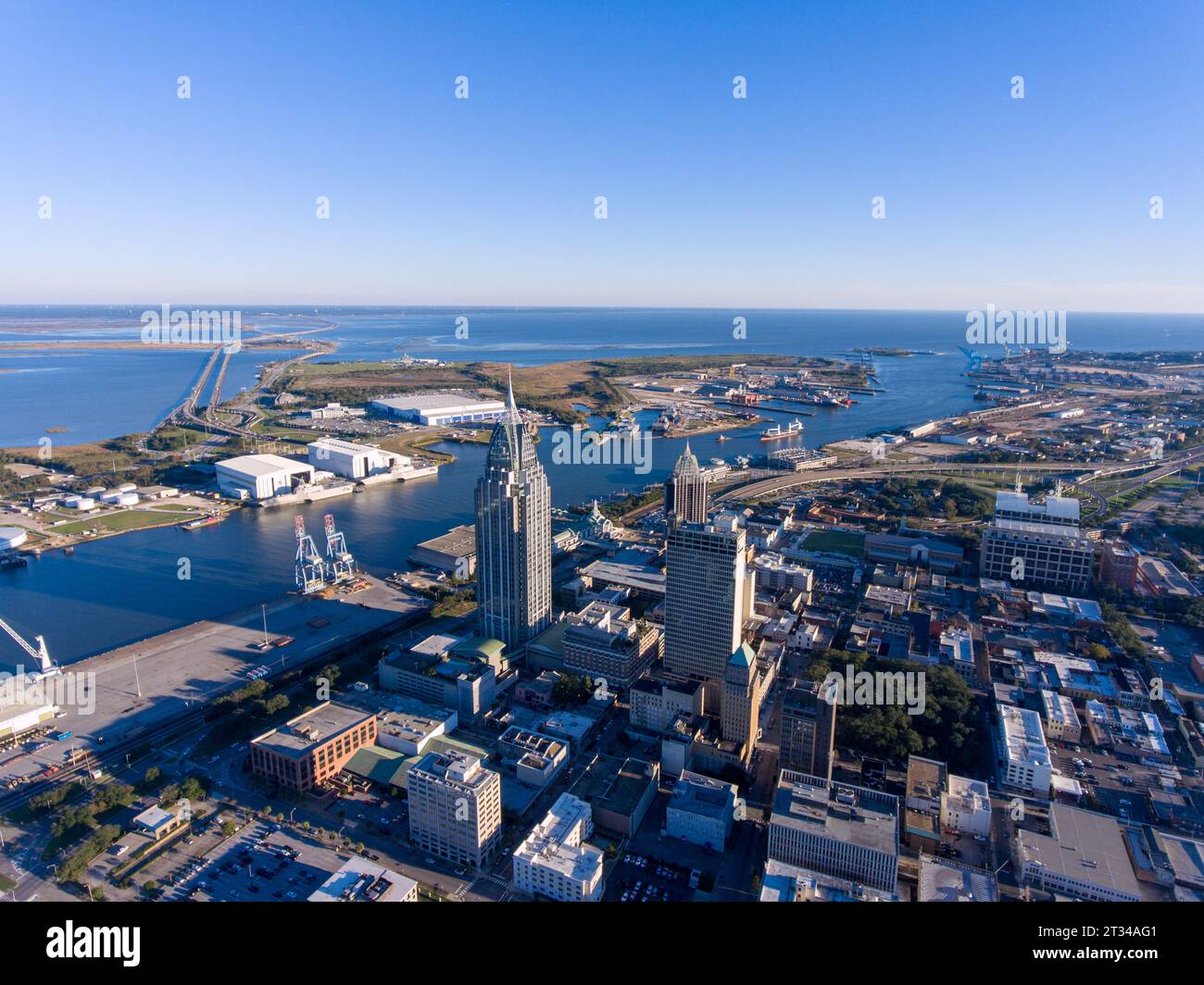 Aerial view of downtown Mobile, Alabama Stock Photo - Alamy