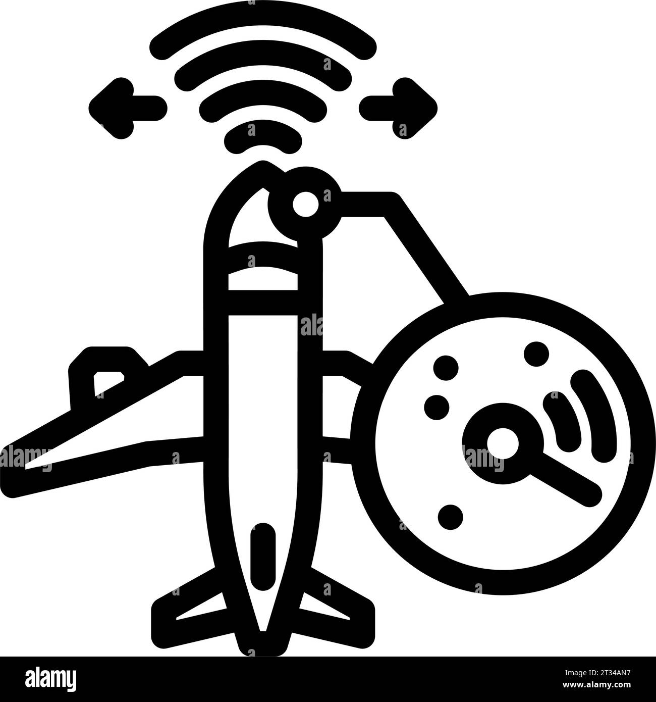 radar calibration aircraft line icon vector illustration Stock Vector ...
