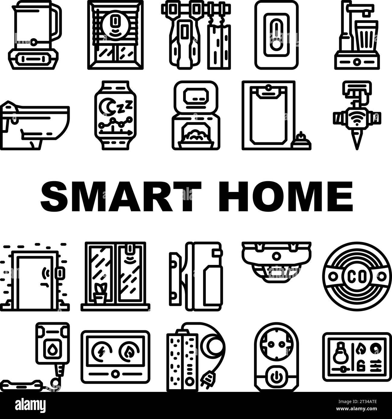 smart home control icons set vector Stock Vector Image & Art - Alamy