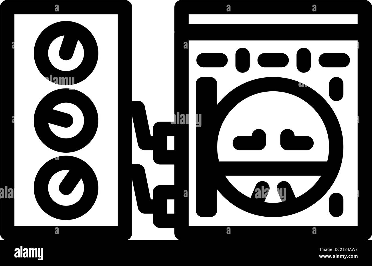 avionics testing aircraft line icon vector illustration Stock Vector ...