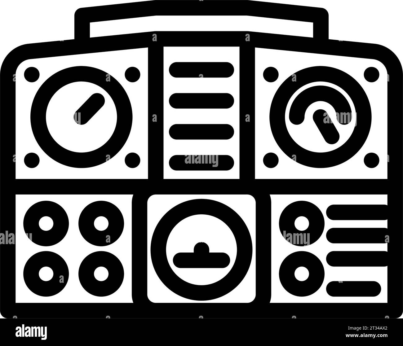 instrument panel aircraft line icon vector illustration Stock Vector ...