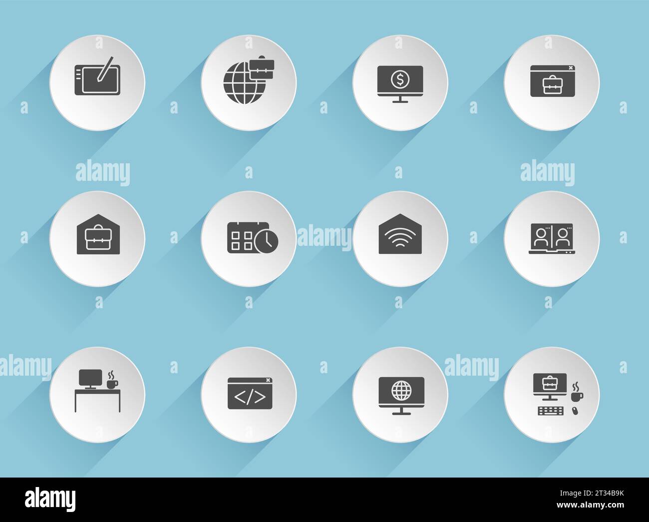 Remote work line ui Stock Vector Images - Alamy