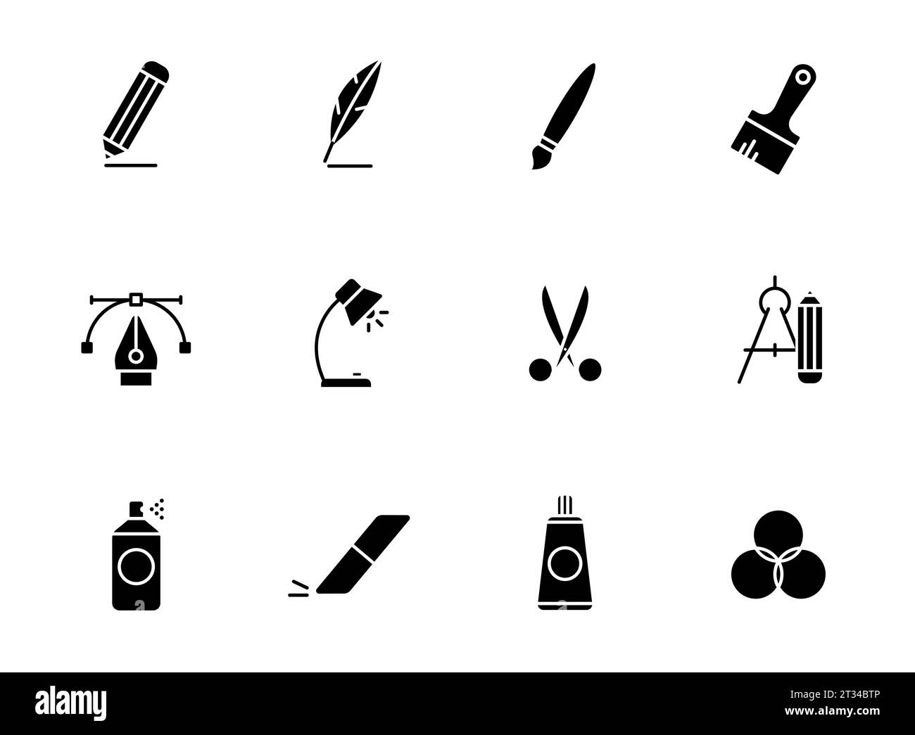 art tools glyph icons Stock Vector Image & Art - Alamy