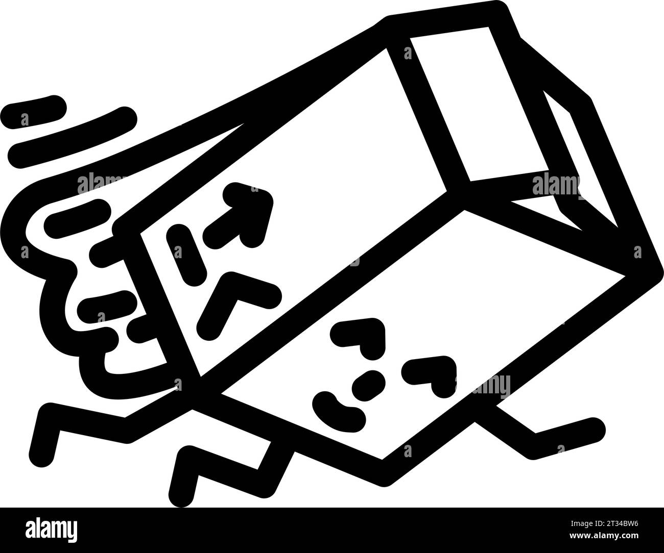 flying hero cardboard box character line icon vector illustration Stock ...