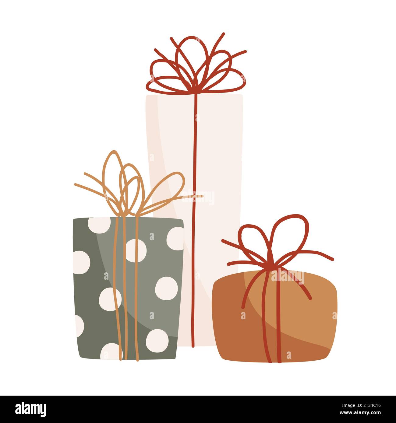 Pile of colorful wrapped gift boxes isolated on a white background ...