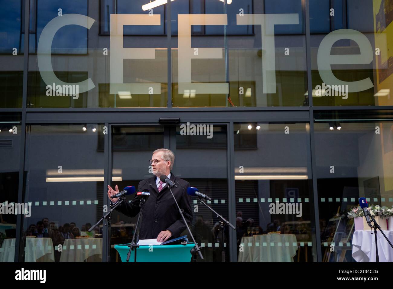 Ostrava, Czech Republic. 23rd Oct, 2023. Czech Prime Minister Petr ...