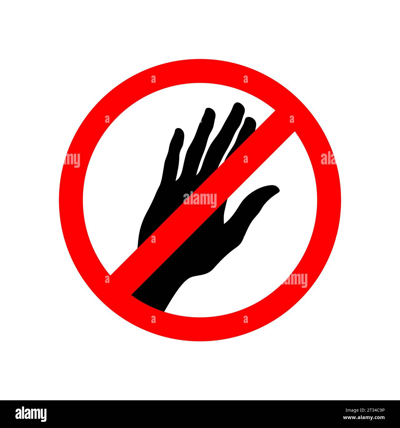 Prohibited hand sign, no entry, don't touch, don't press, prohibited ...