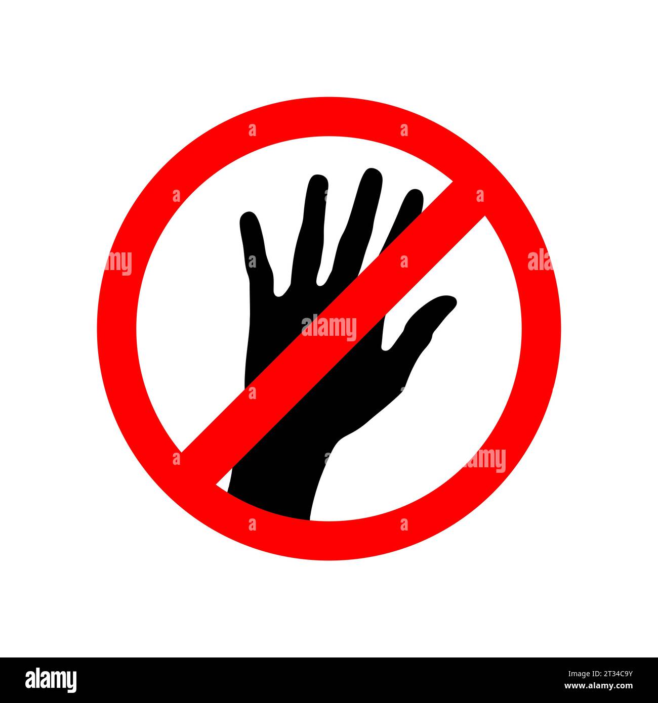 Prohibited hand sign, no entry, don't touch, don't press, prohibited ...