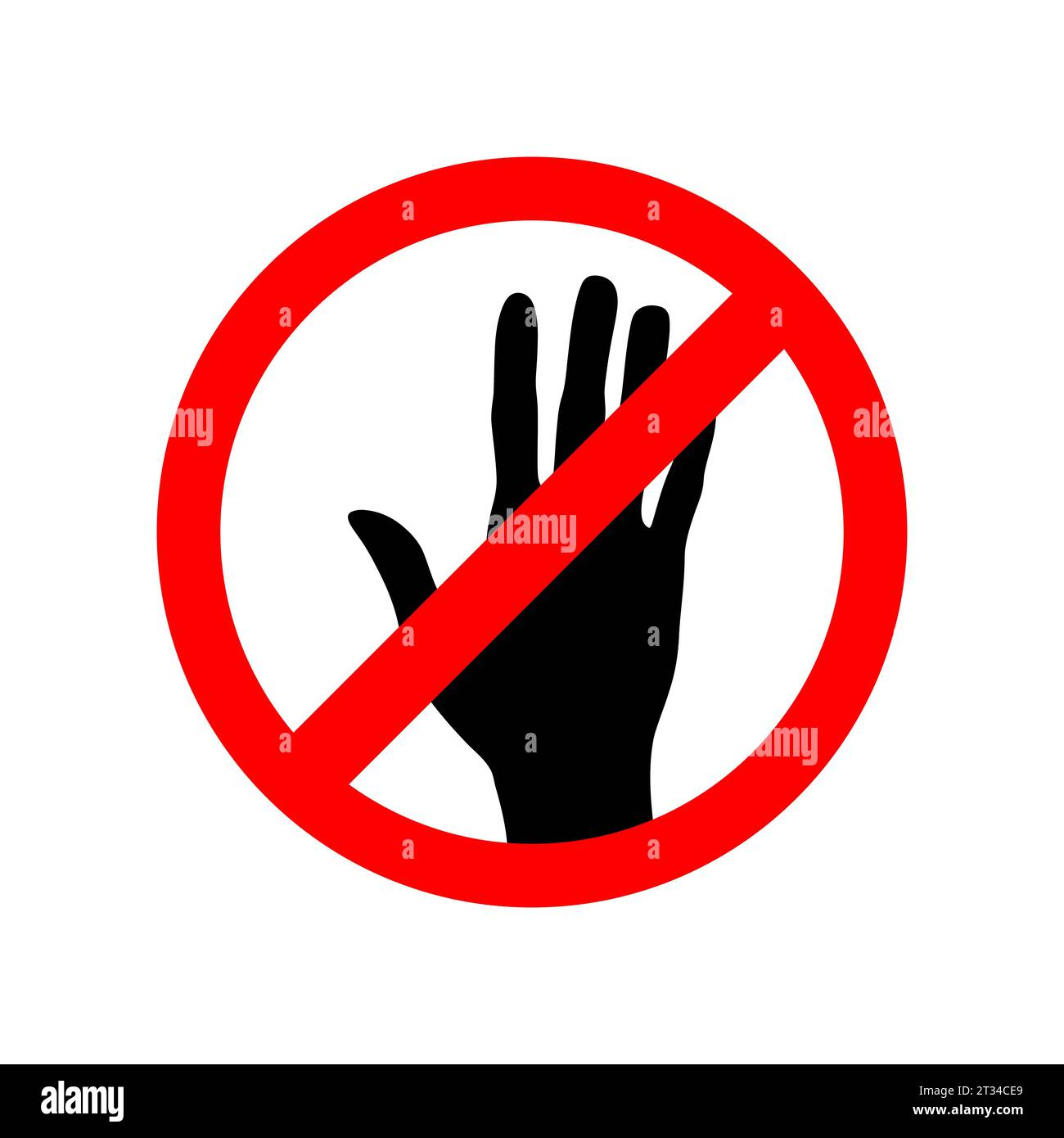 Prohibited hand sign, no entry, don't touch, don't press, prohibited ...