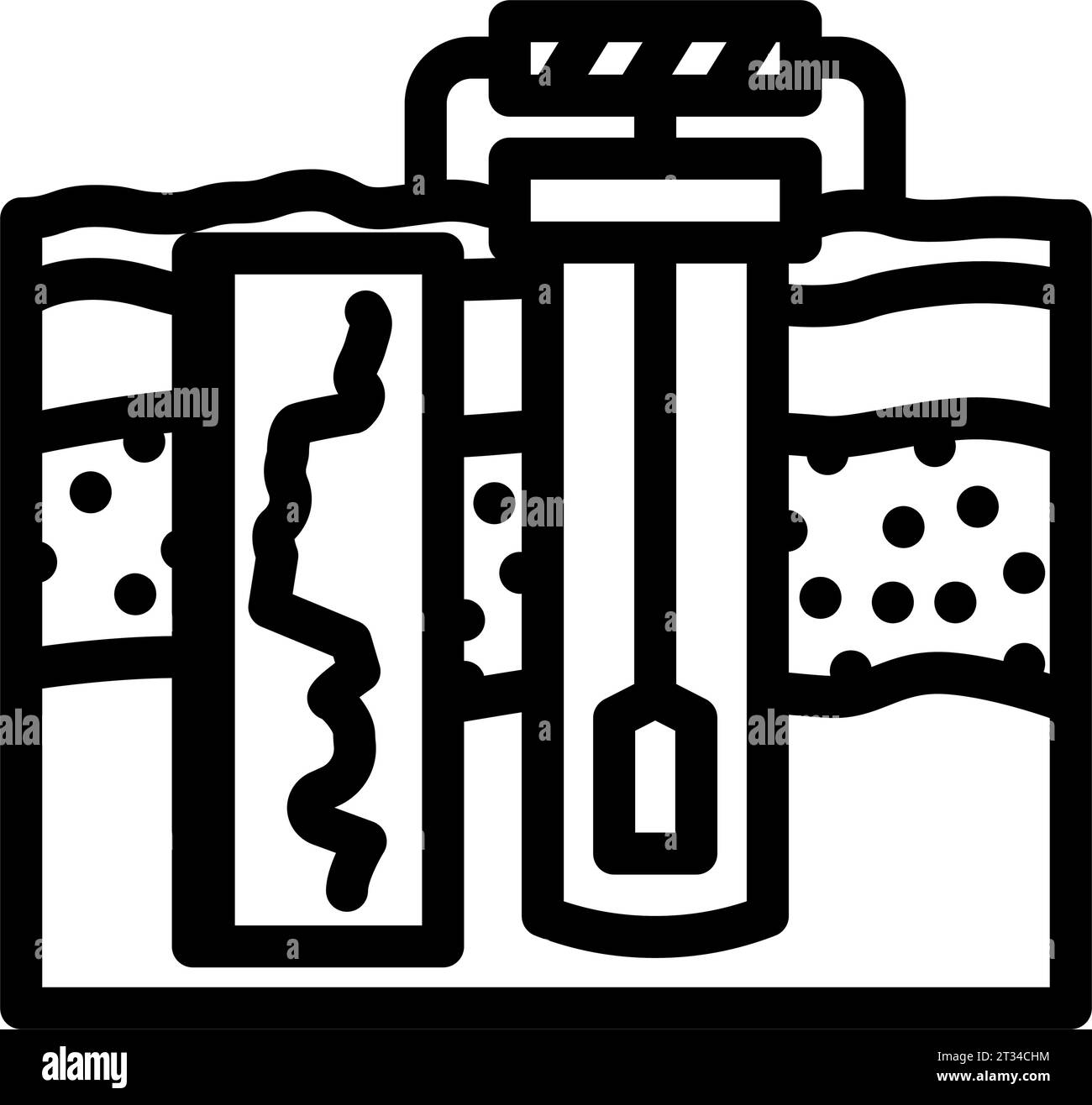 borehole logging hydrogeologist line icon vector illustration Stock ...