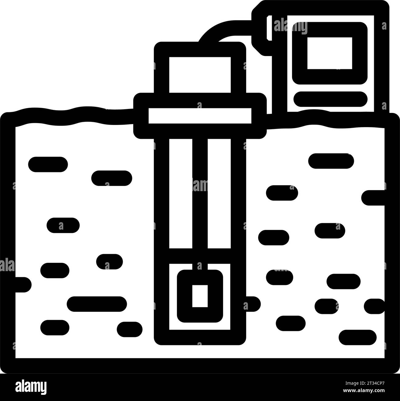 groundwater sampling hydrogeologist line icon vector illustration Stock ...