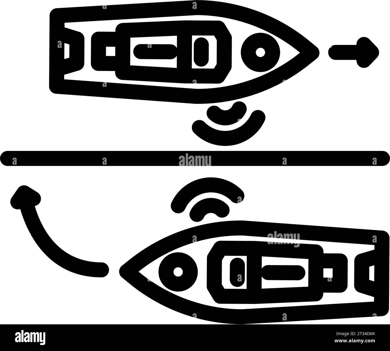 ship collision avoidance systems line icon vector illustration Stock ...