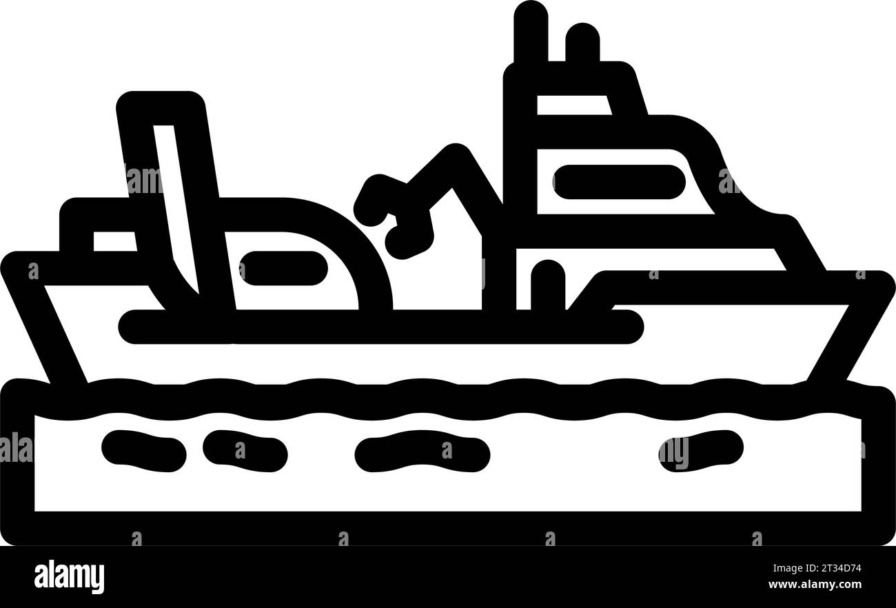 oceanographic research vessel line icon vector illustration Stock ...