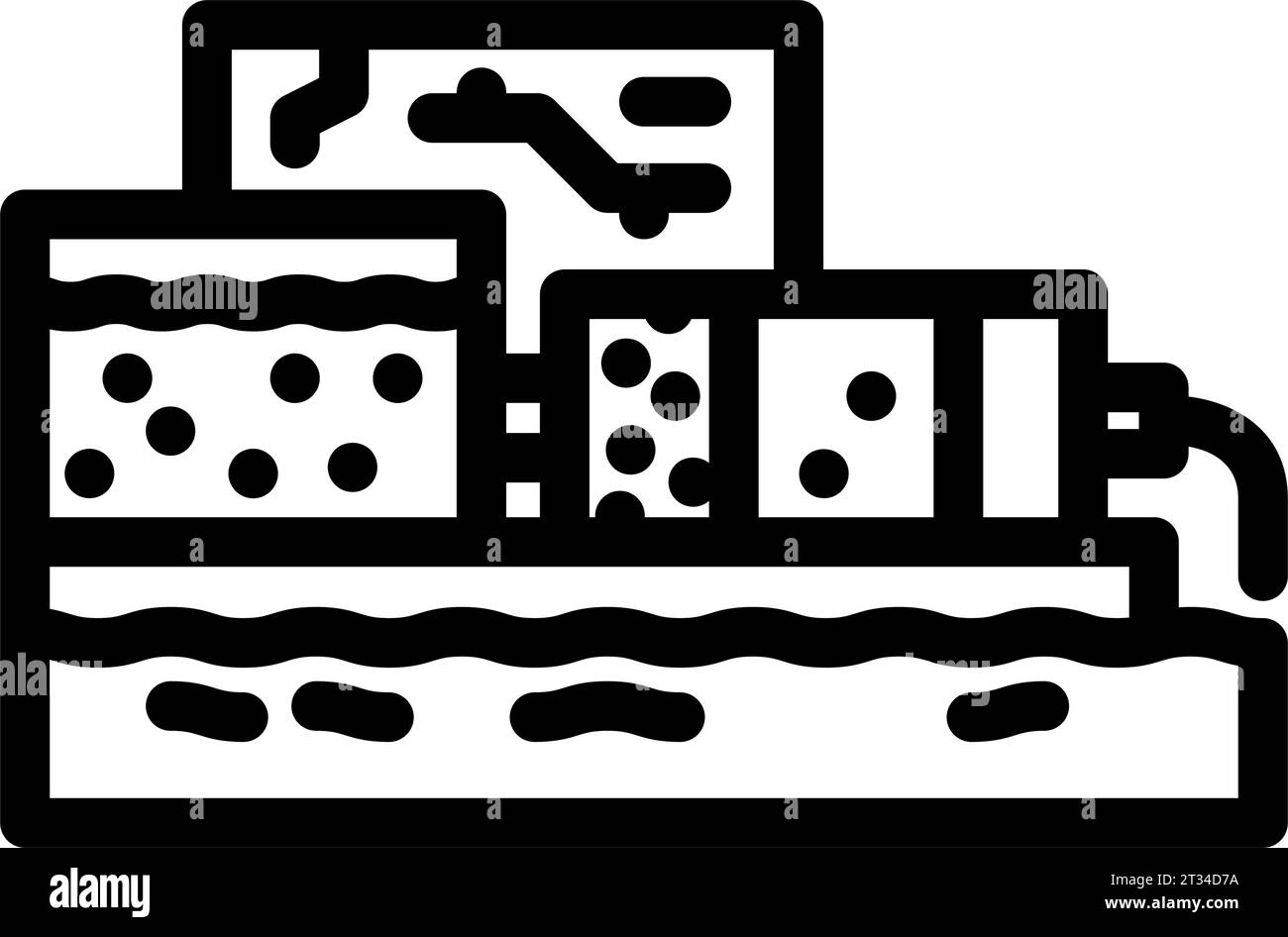 marine sewage treatment line icon vector illustration Stock Vector ...