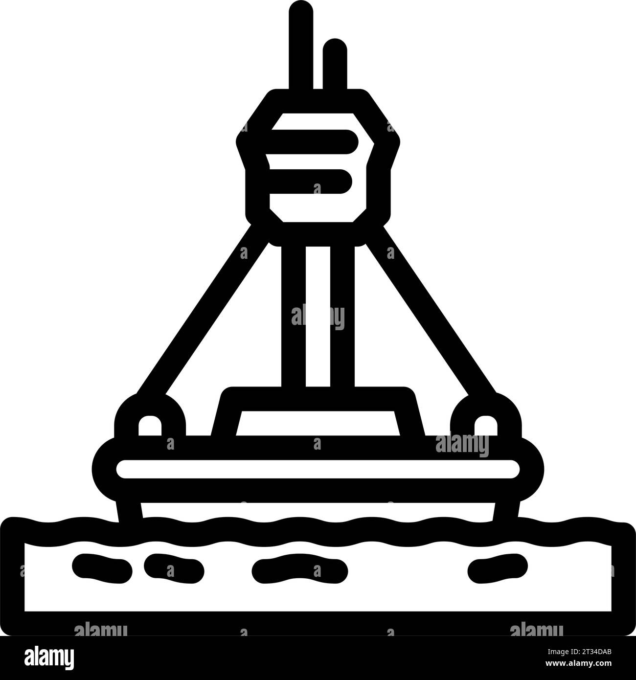 marine environmental monitoring line icon vector illustration Stock ...