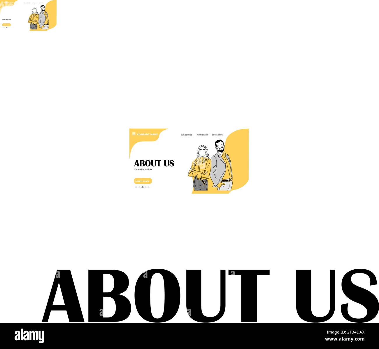 About Us landing page. Teamwork business concept Stock Vector Image ...