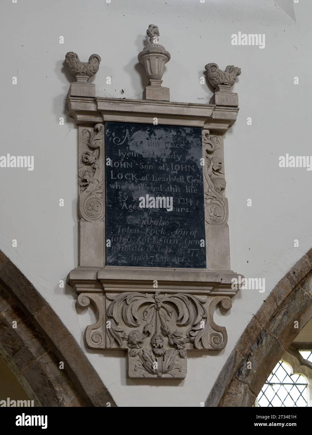 John Lock memorial, St. Martin`s Church, Sandford St. Martin ...