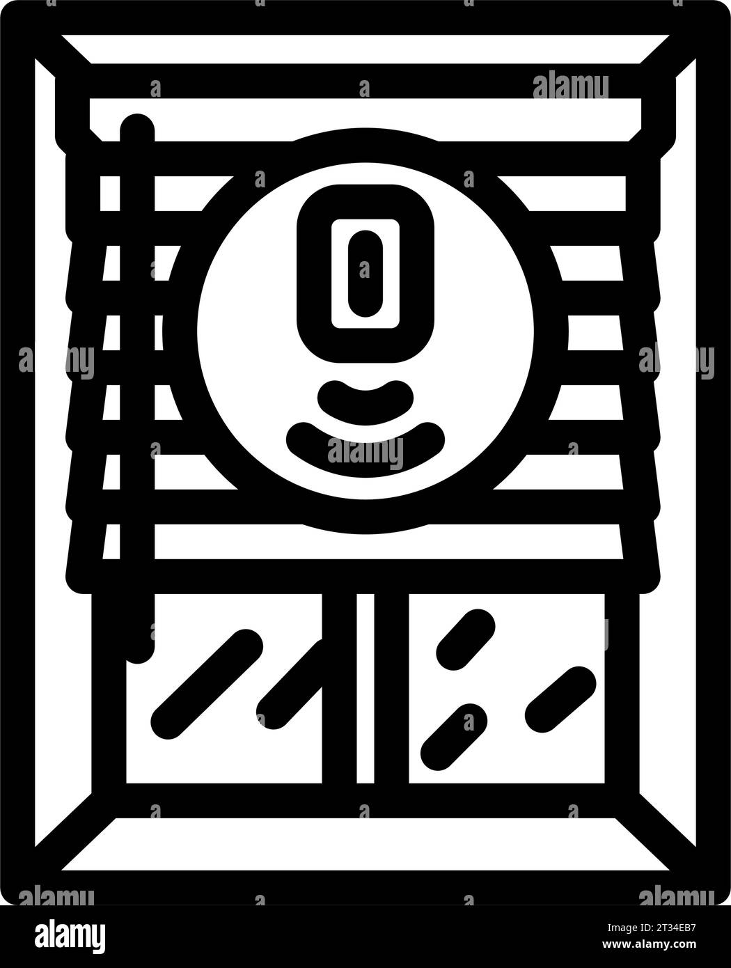 smart window blinds home line icon vector illustration Stock Vector ...