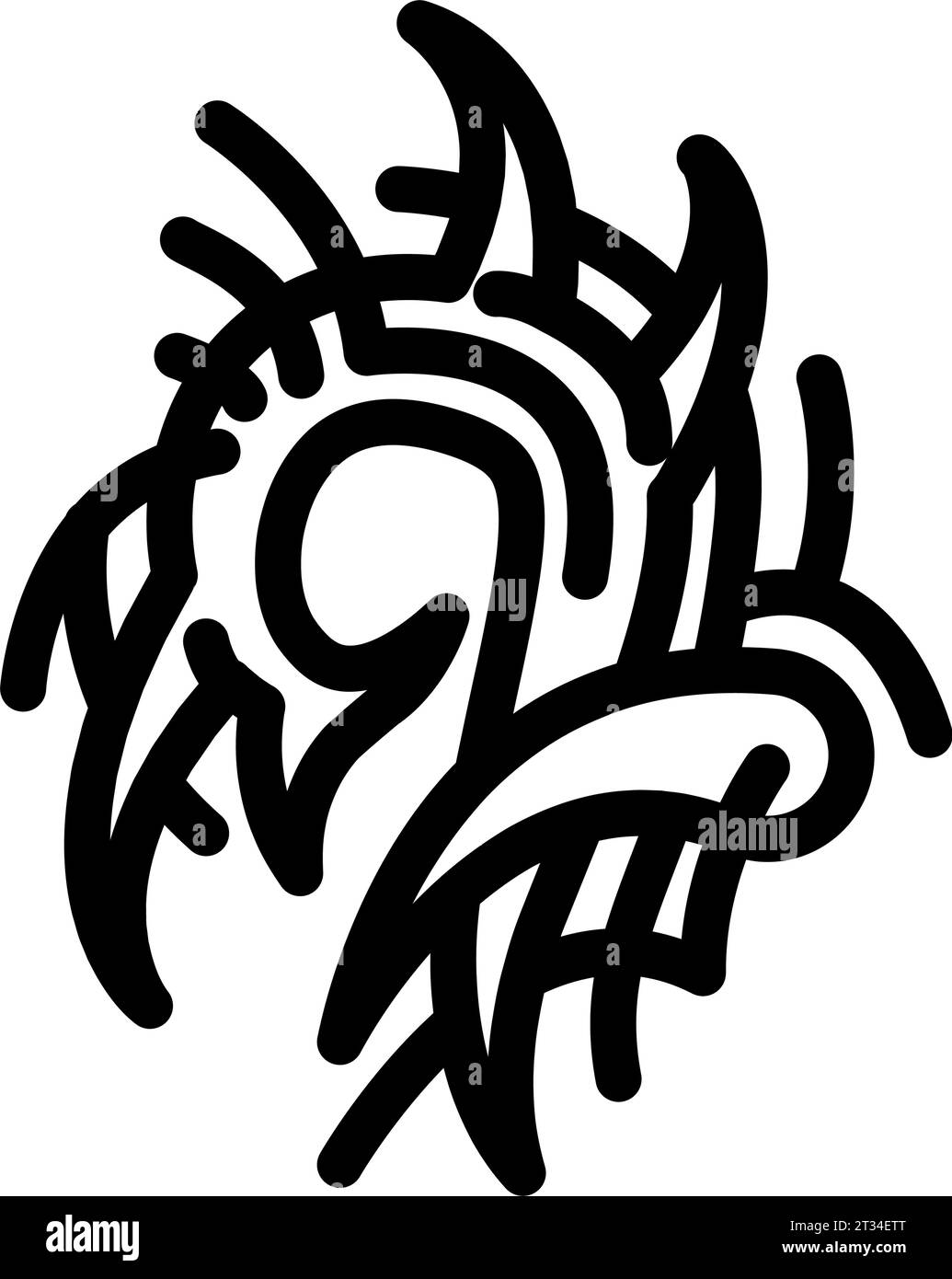 tribal tattoo art vintage line icon vector illustration Stock Vector ...