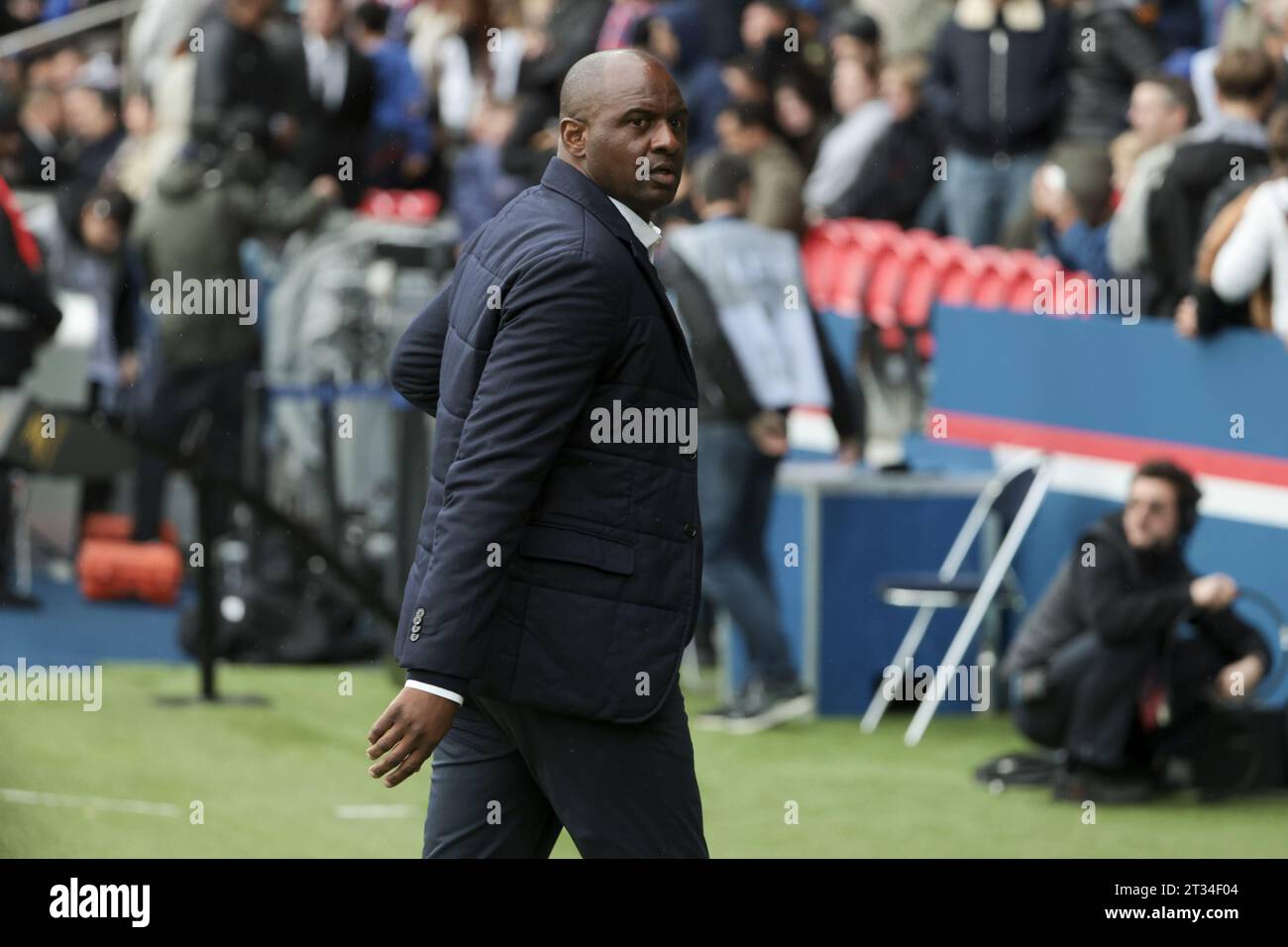 Coach of RC Strasbourg Patrick Vieira during the French championship ...