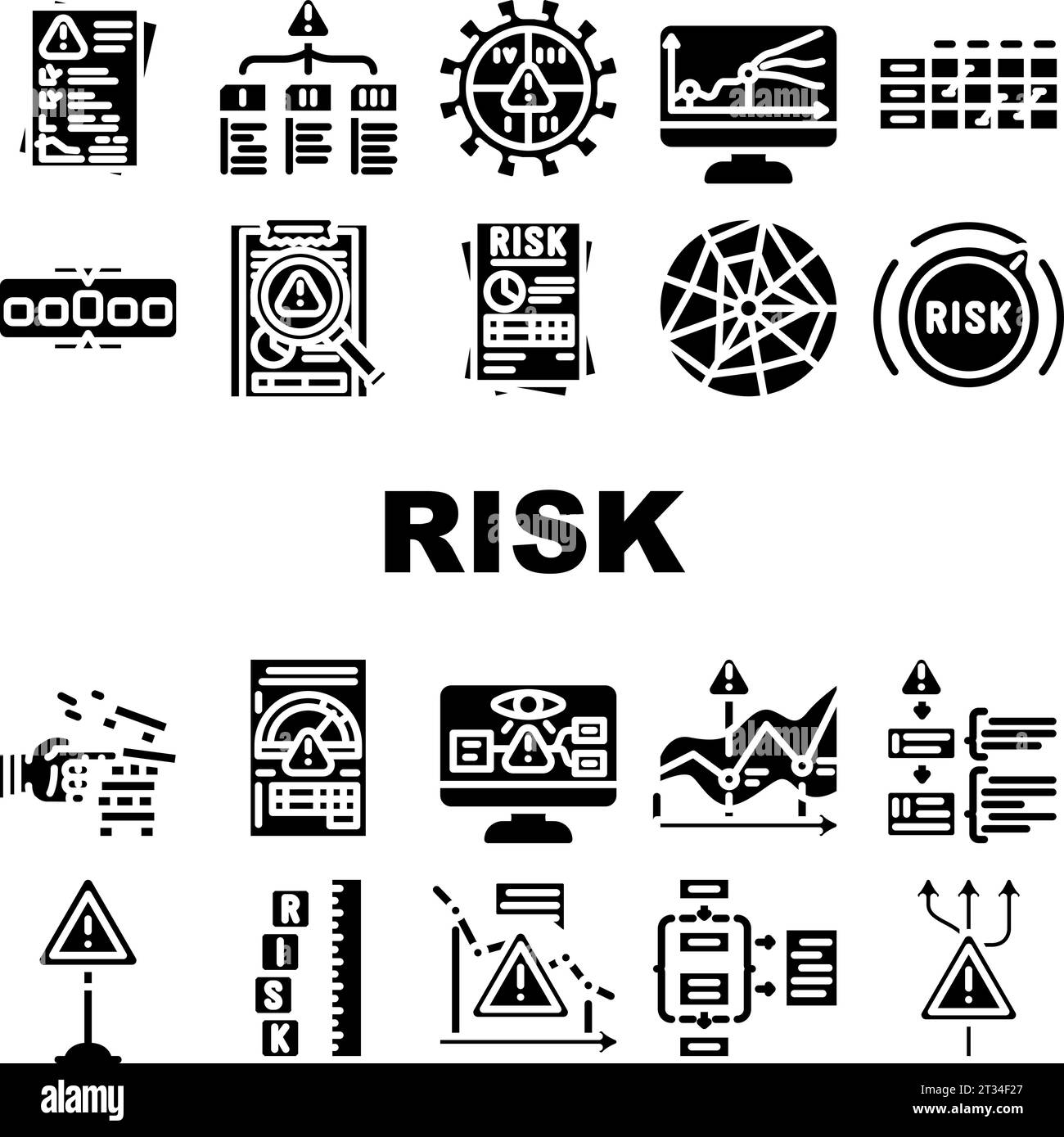 risk analyst business icons set vector Stock Vector Image & Art - Alamy