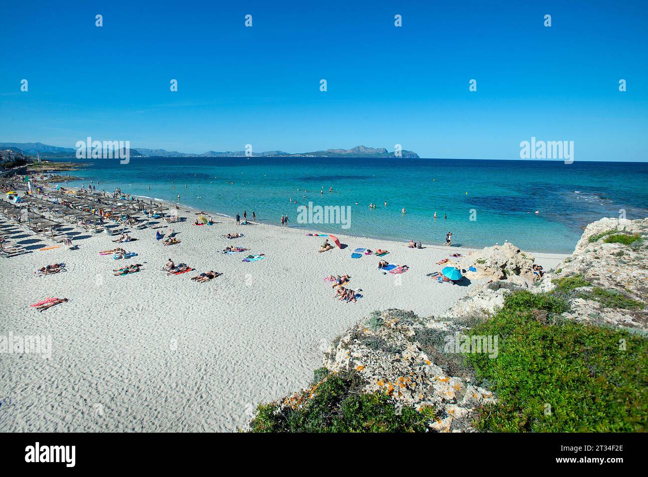 Son Baulo Beach, Can Picafort, Majorca, Balearic islands,Spain Stock ...