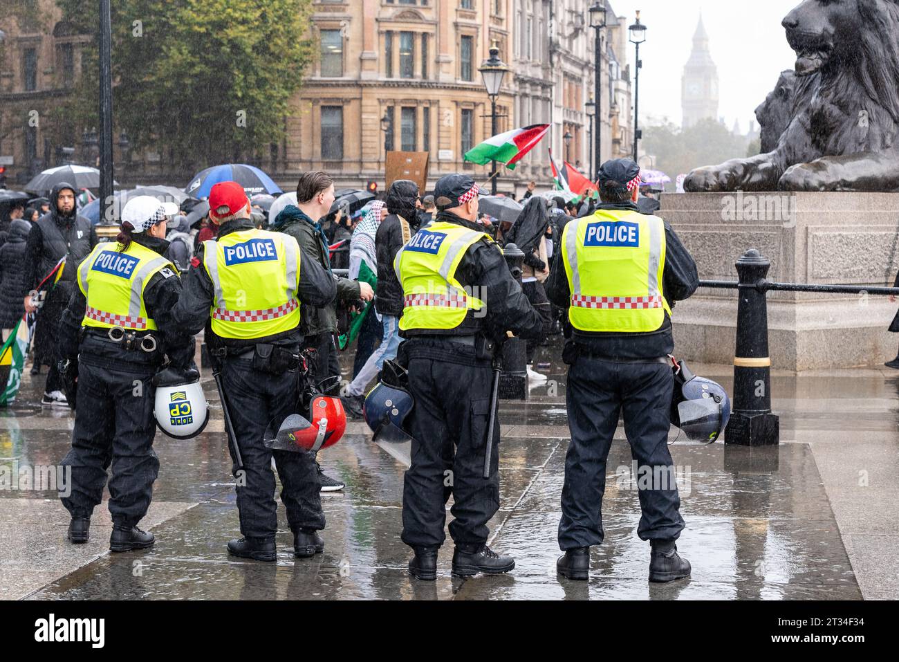 City of London Police at a Free Palestine protest in London following ...