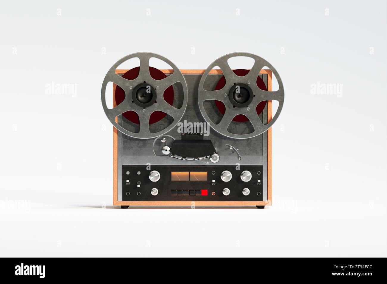 An isolated vintage professional analog reel-to-reel audio magnetic ...
