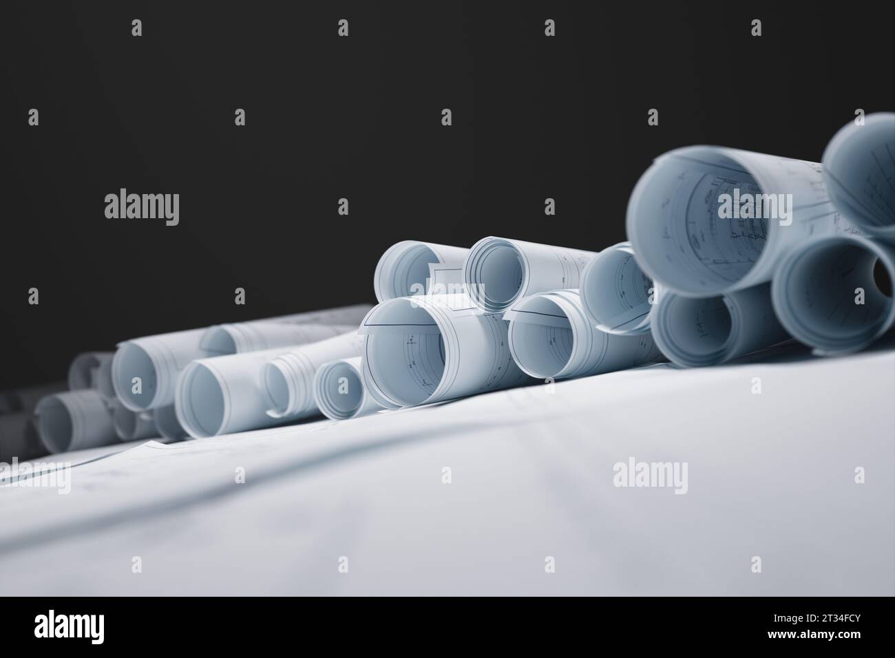 Building blueprints. From floor plans to construction plans. An image ...