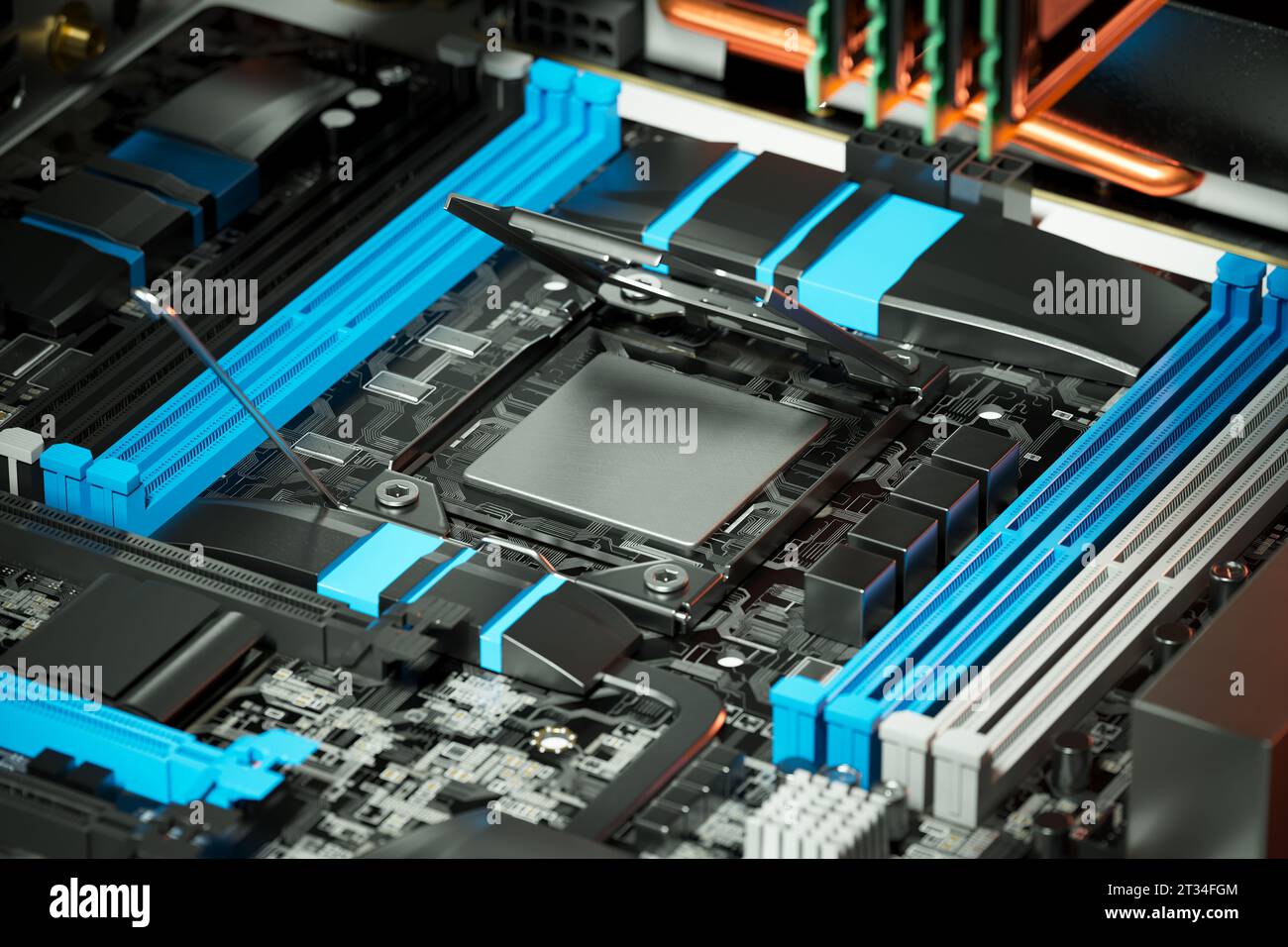The process of assembling a cutting-edge central processor unit onto a ...