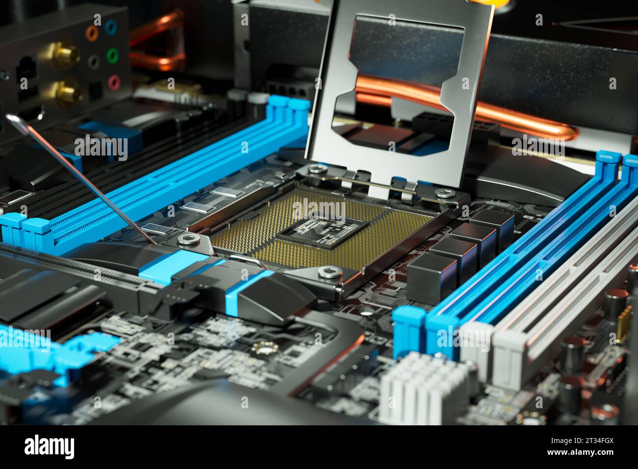 The process of assembling a cutting-edge central processor unit onto a ...