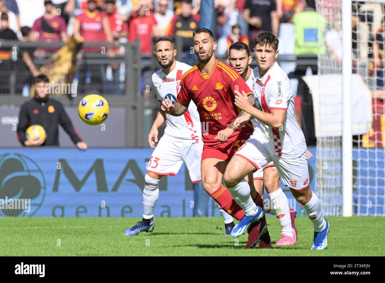 Rome, Italy. 22nd Oct, 2023. Leonardo Spinazzola (AS Roma); Lorenzo ...