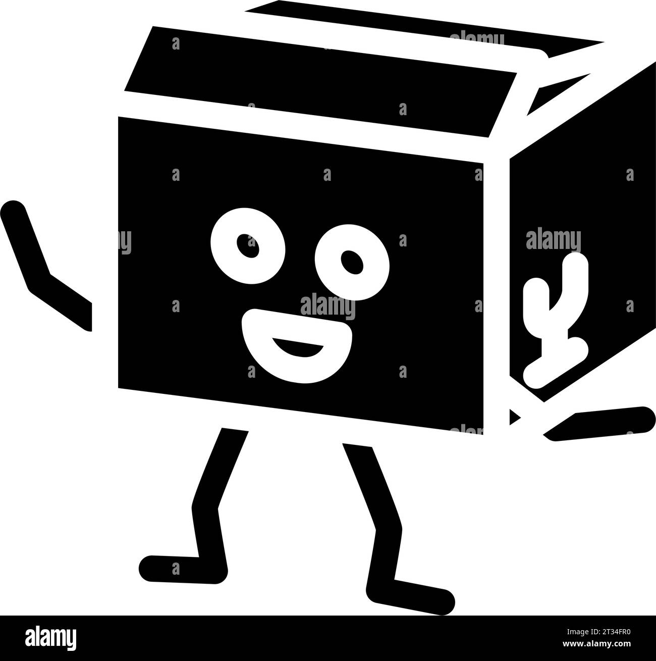 stand cardboard box character glyph icon vector illustration Stock ...