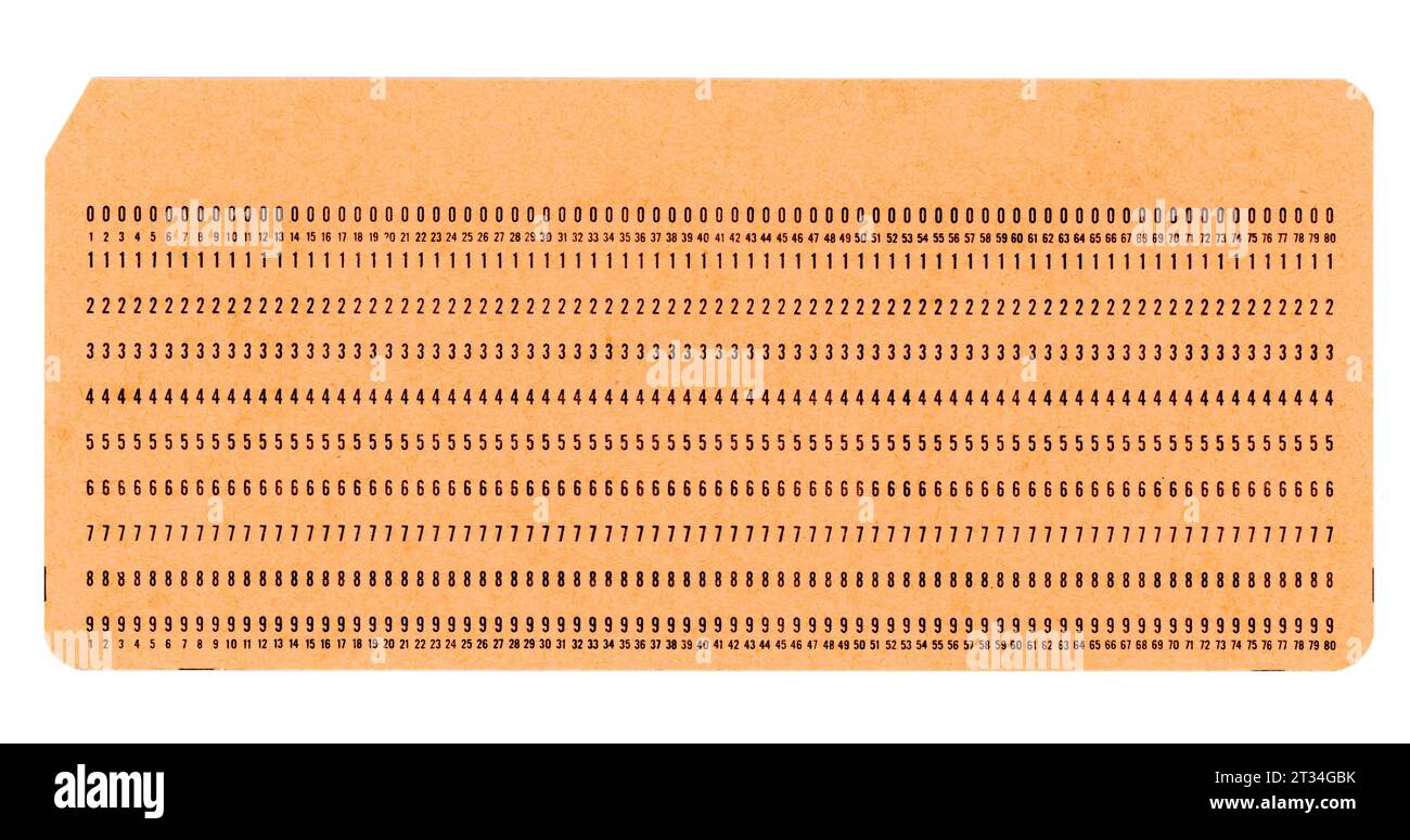 vintage punched card for computer data storage and programming Stock ...