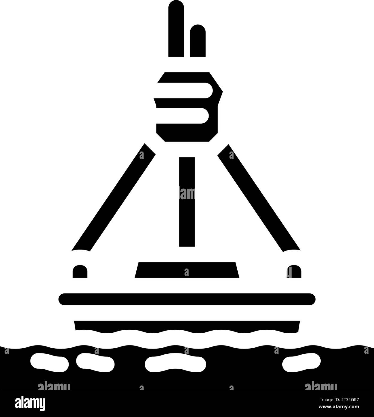 marine environmental monitoring glyph icon vector illustration Stock ...