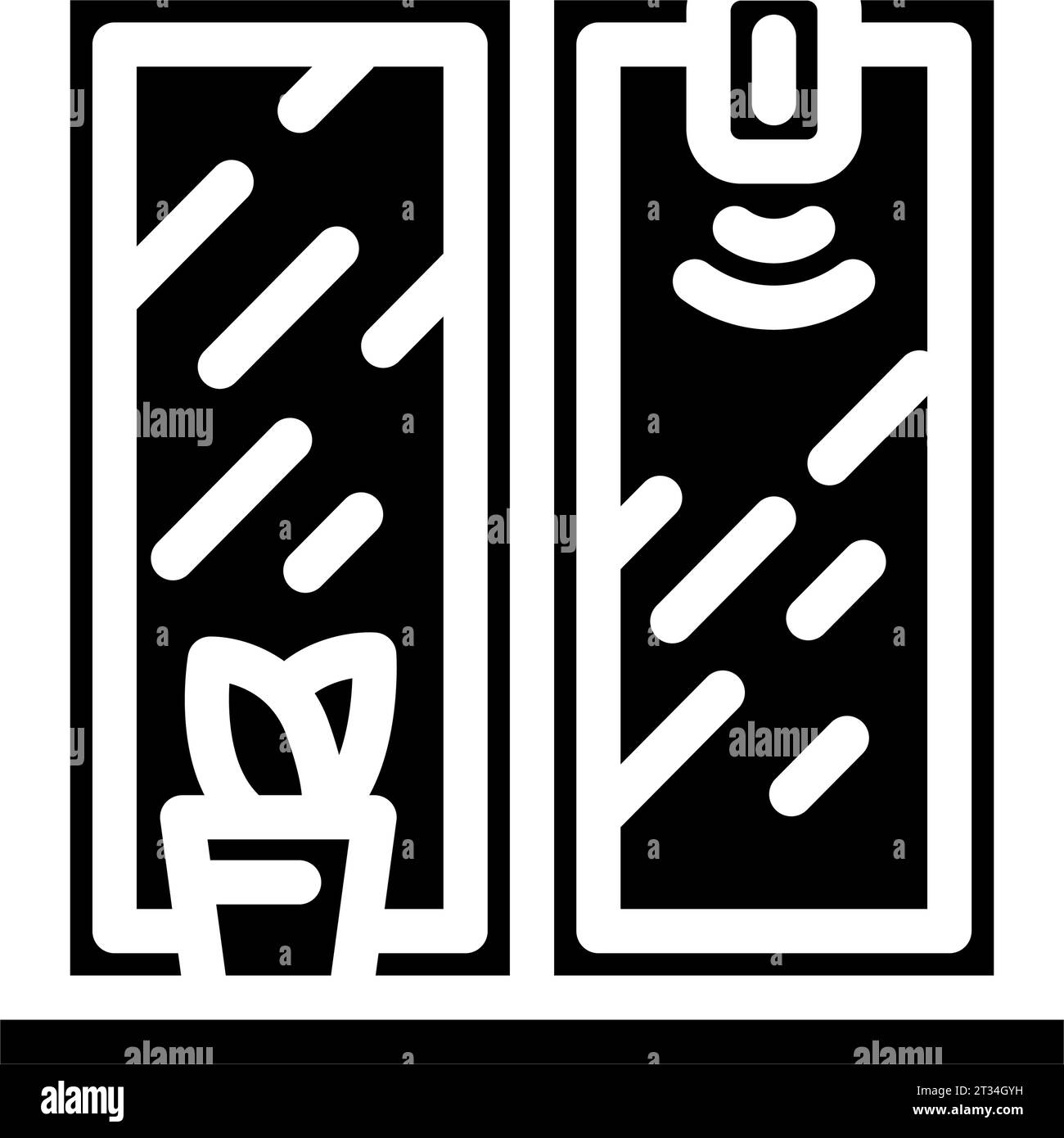 smart window sensor home glyph icon vector illustration Stock Vector ...